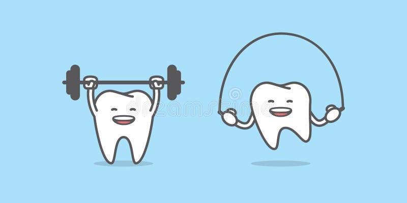 Tooth Workout for Good Healthy Dental Stock Vector - Illustration of ...