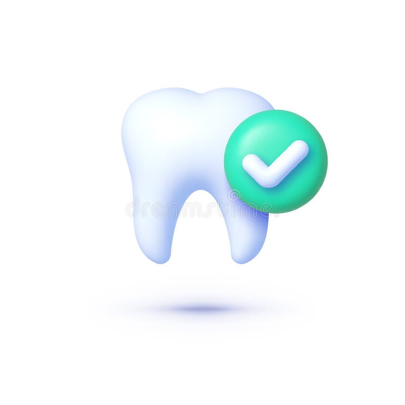 Tooth Check Icon in Realistic Style on White Background. Realistic ...