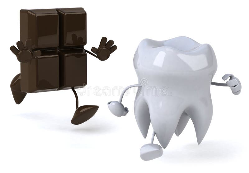 Tooth and chocolate stock illustration. Illustration of care - 13579948