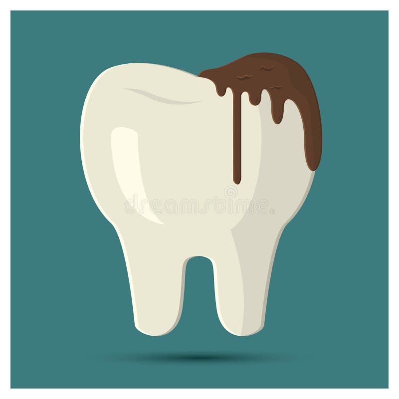 Tooth with Chocolate. Vector Illustration Decorative Design Stock ...