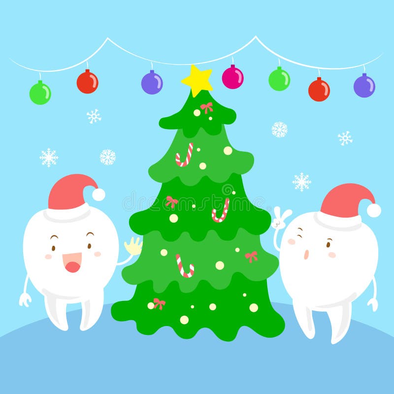 Tooth with christmas stock illustration. Illustration of merry - 98610784