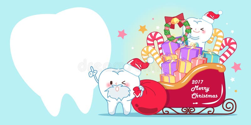 Christmas Cartoon Tooth with Floss Stock Vector - Illustration of ...
