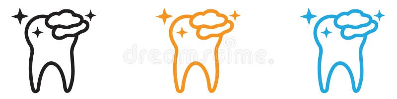 Tooth Cleaning Vector Logo Set Collection for Web App Ui Stock Vector ...