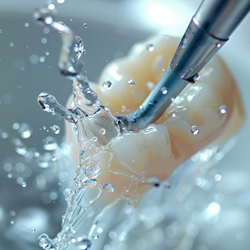 Tooth Cleaning with Water Spray Stock Photo - Image of fresh ...