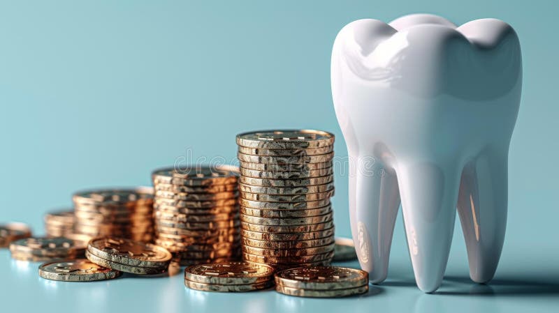Tooth and Coins - Generative Ai Stock Illustration - Illustration of ...