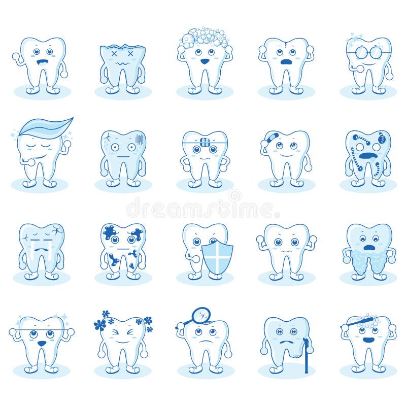 Tooth Collection. Vector Illustration Decorative Design Stock Vector ...