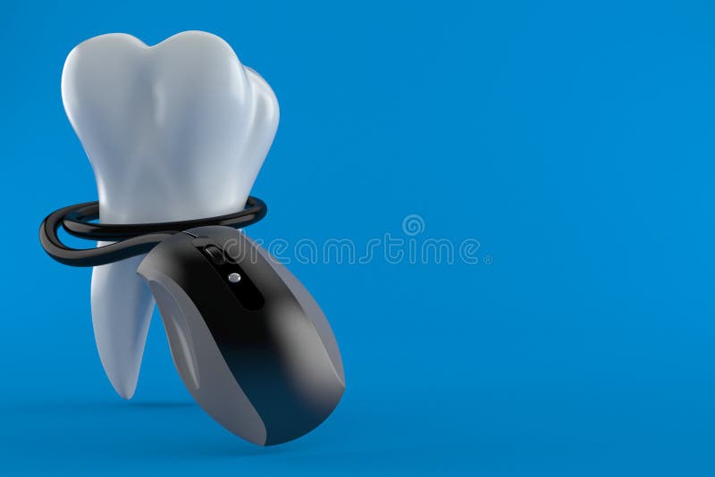 Tooth with computer mouse stock illustration. Illustration of white ...