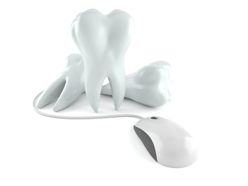 Tooth with computer mouse stock illustration. Illustration of white ...