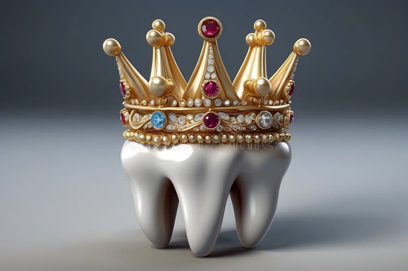 A Tooth with Crown with an Isolated White Background Stock Image ...