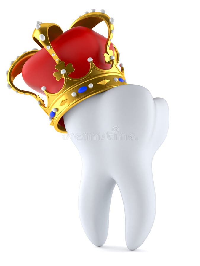 Tooth with crown stock illustration. Illustration of royalty - 109238954