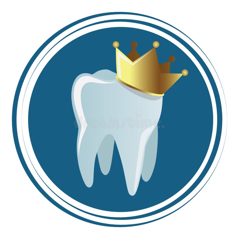 Tooth with Crown. Vector Illustration Decorative Design Stock Vector ...
