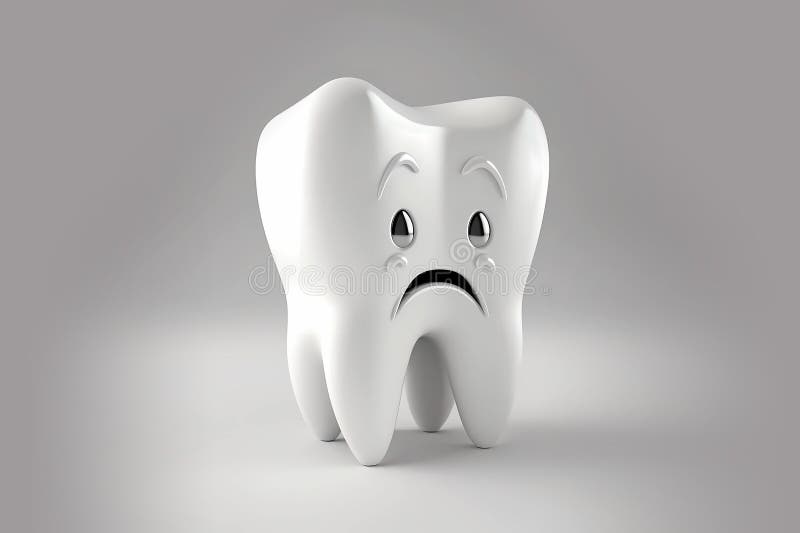 Tooth with a Crying Face. 3d Render Stock Illustration - Illustration ...