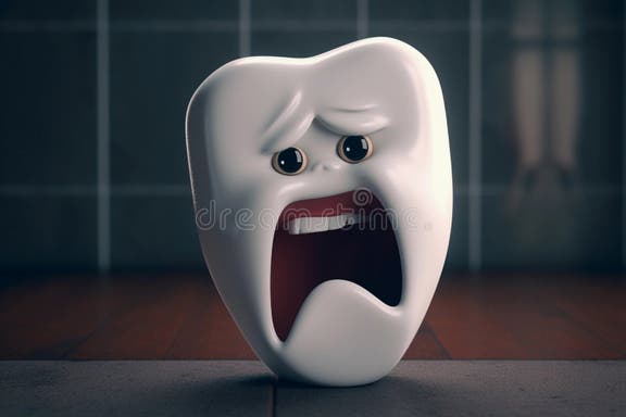 Tooth is Crying and Unhappy. AI Generated Stock Illustration ...