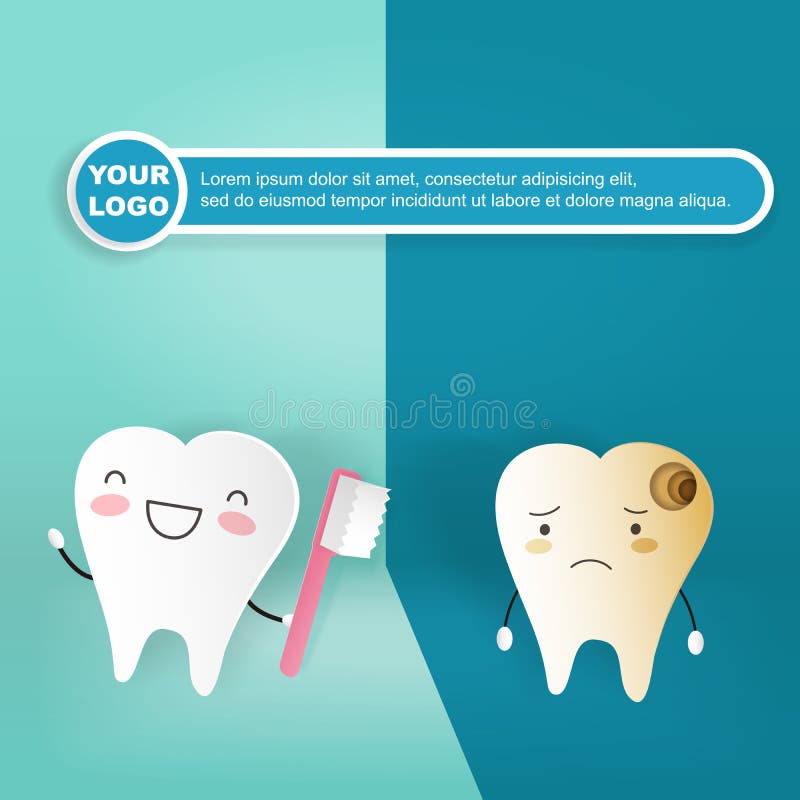 Tooth with decay concept stock vector. Illustration of health - 110800480