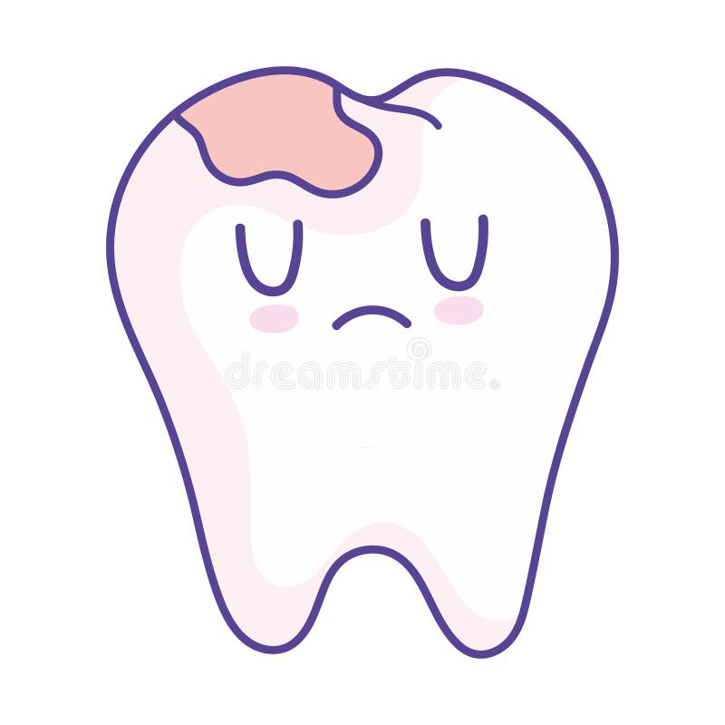 Tooth decay cute stock vector. Illustration of dental - 222285960
