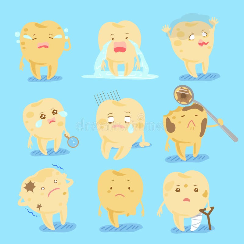 Tooth with decay problem stock vector. Illustration of expressive ...