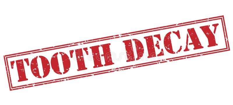 Tooth decay red stamp stock illustration. Illustration of banner - 73712924
