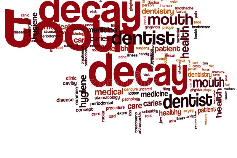 Tooth decay word cloud stock illustration. Illustration of caries ...