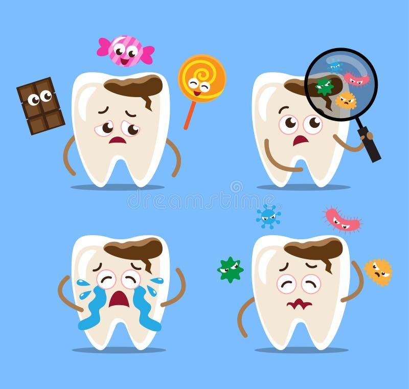 Dental caries of tooth stock image. Illustration of cartoon - 369779297