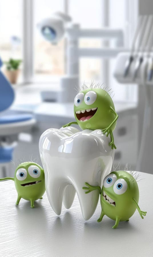 Tooth Defense: Imaginary Monsters Confronting Healthy Tooth, Showcasing ...