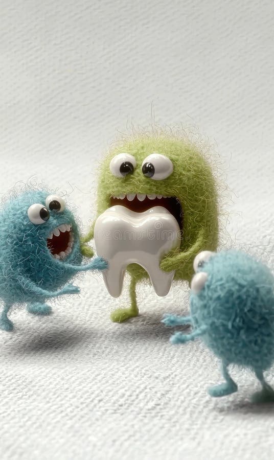 Tooth Defense: Imaginary Monsters Confronting Healthy Tooth, Showcasing ...