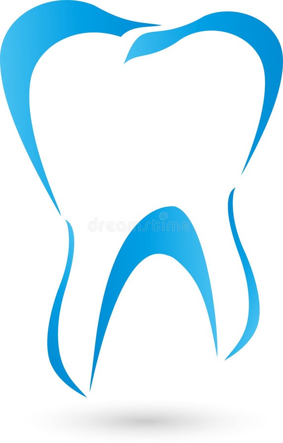 Tooth Drawn in Blue, Dentist and Tooth Logo Stock Vector - Illustration ...