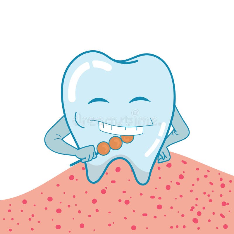 Tooth is Eating Sweets so Decay Tooth Stock Vector - Illustration of ...