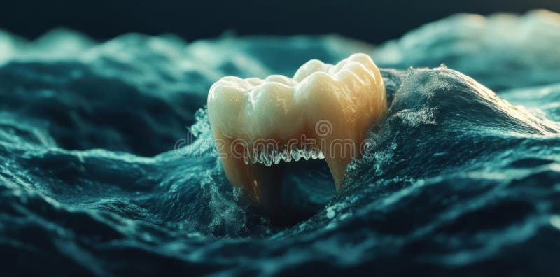 A Tooth Emerges from the Deep Sea with Wave Concept and Dental Ocean ...