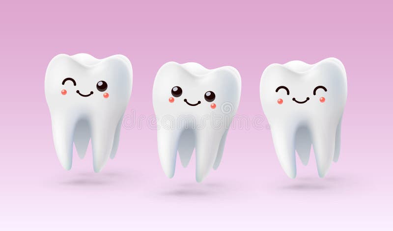 Tooth Emoji White, 3D Illustration of a Tooth on a Light Background ...
