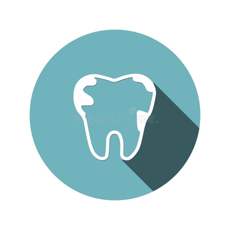 Tooth Enamel, Flat Icons in Circles with Long Shadows Vector ...