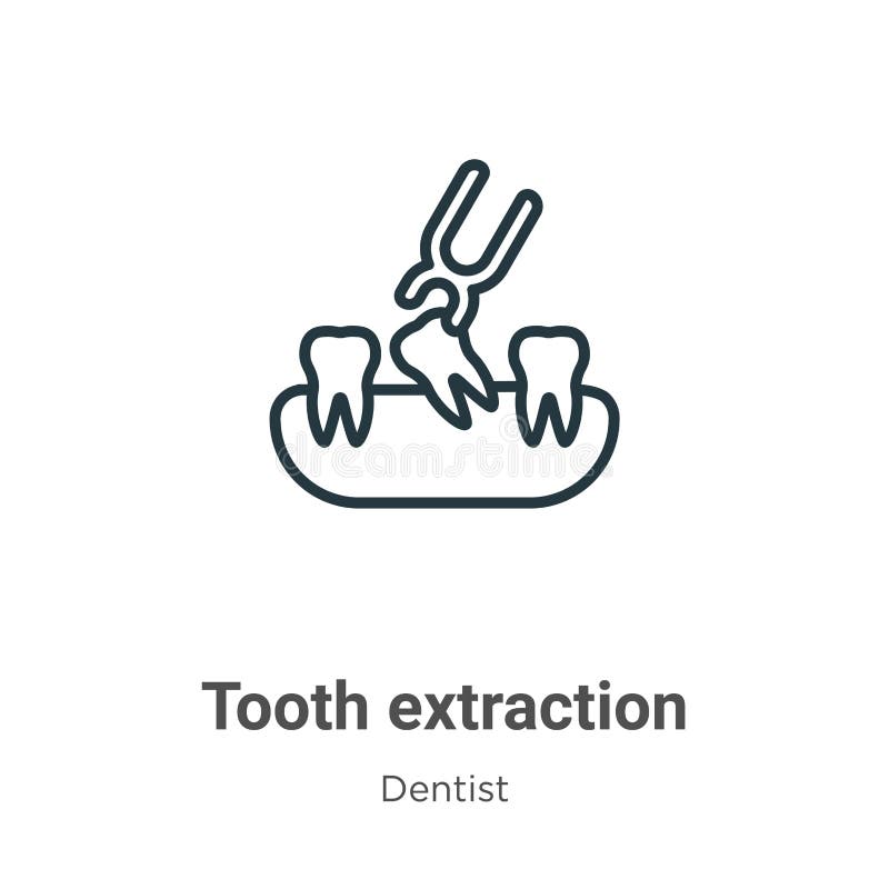 Tooth Extraction Outline Vector Icon. Thin Line Black Tooth Extraction Icon, Flat Vector Simple ...