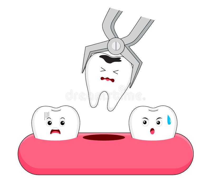 Tooth Extraction, Removal of Tooth Character. Stock Vector ...