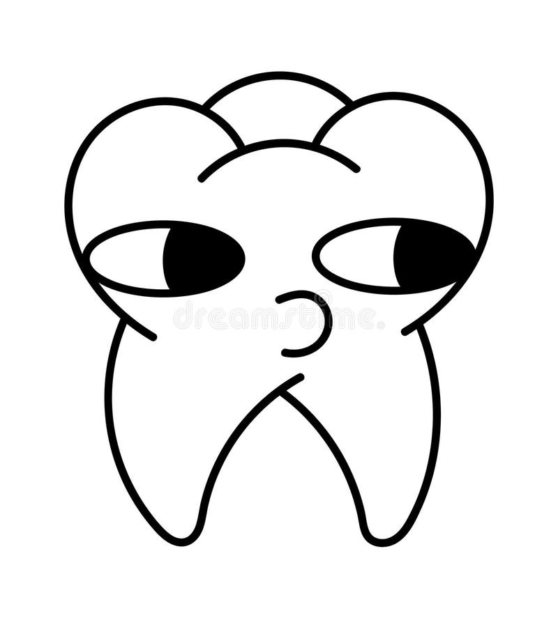 Tooth with Face Character stock vector. Illustration of cute - 276147993