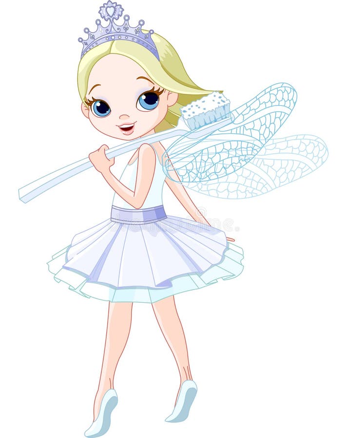 Cute Tooth Fairy Flying with Tooth Stock Vector - Illustration of myth ...