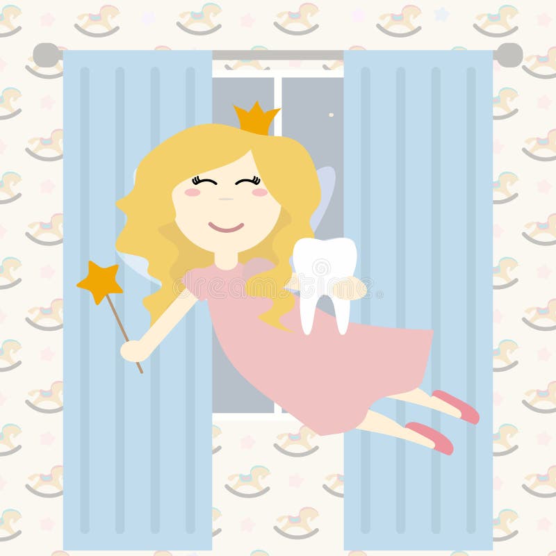 Tooth fairy stock vector. Illustration of magic, smiling - 97701418