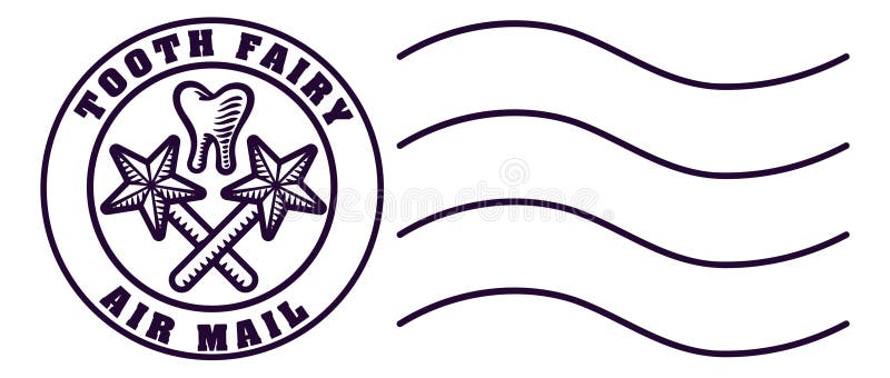 Tooth Fairy Postal Letter Postage Envelope Stamp Stock Vector ...