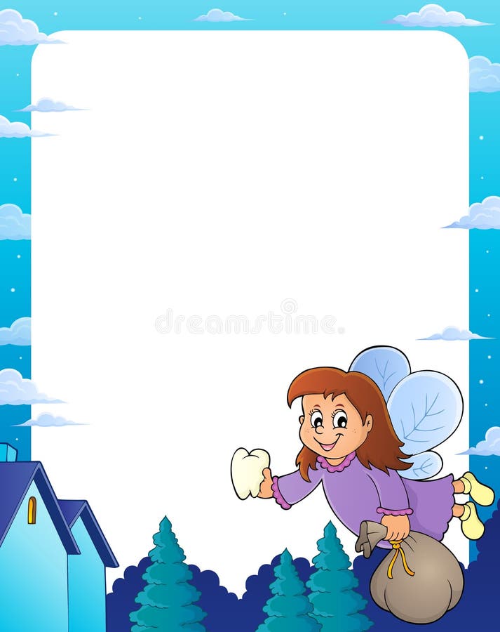 Tooth fairy theme frame 1 stock vector. Illustration of beautiful ...