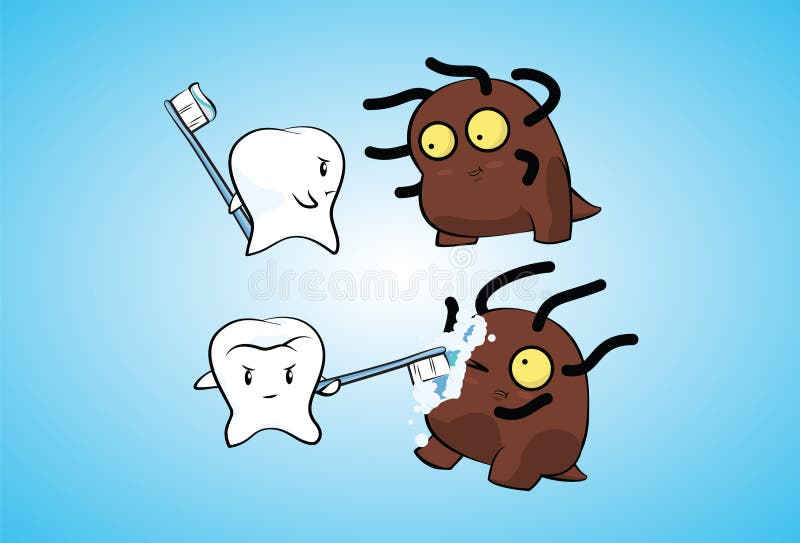 Tooth fights bacteria stock illustration. Illustration of fight - 61541618