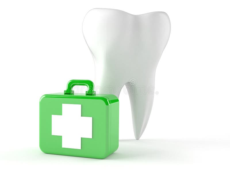 Tooth with first aid kit stock illustration. Illustration of toothache ...