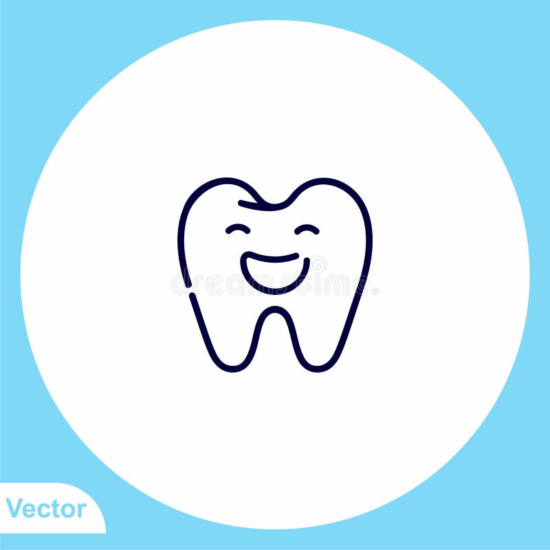 Tooth Flat Vector Icon Sign Symbol Stock Illustration - Illustration of ...