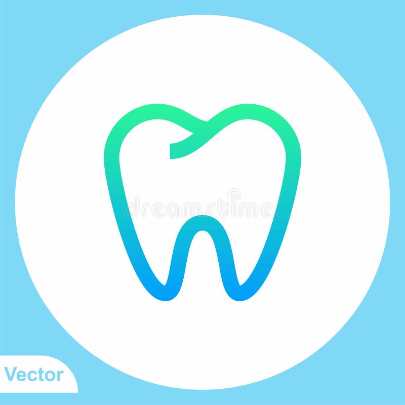 Tooth Flat Vector Icon Sign Symbol Stock Illustration - Illustration of ...