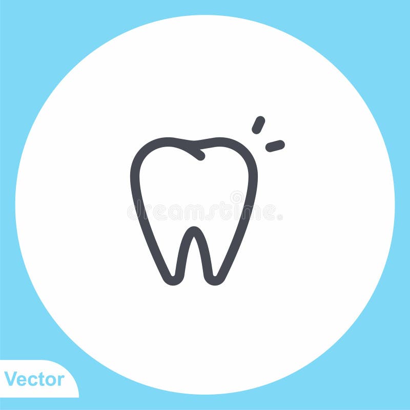 Tooth Flat Vector Icon Sign Symbol Stock Vector - Illustration of human ...