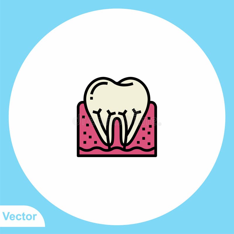 Tooth Flat Vector Icon Sign Symbol Stock Illustration - Illustration of ...
