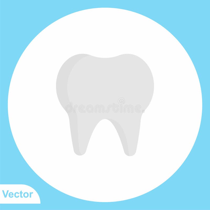 Tooth Flat Vector Icon Sign Symbol Stock Illustration - Illustration of ...