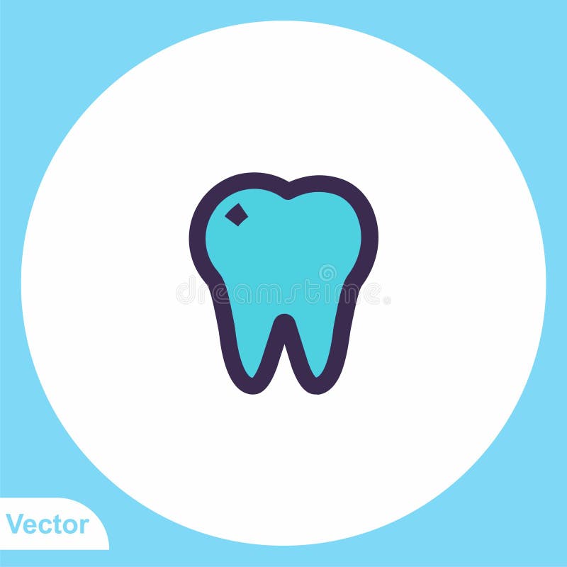 Tooth Flat Vector Icon Sign Symbol Stock Vector - Illustration of ...