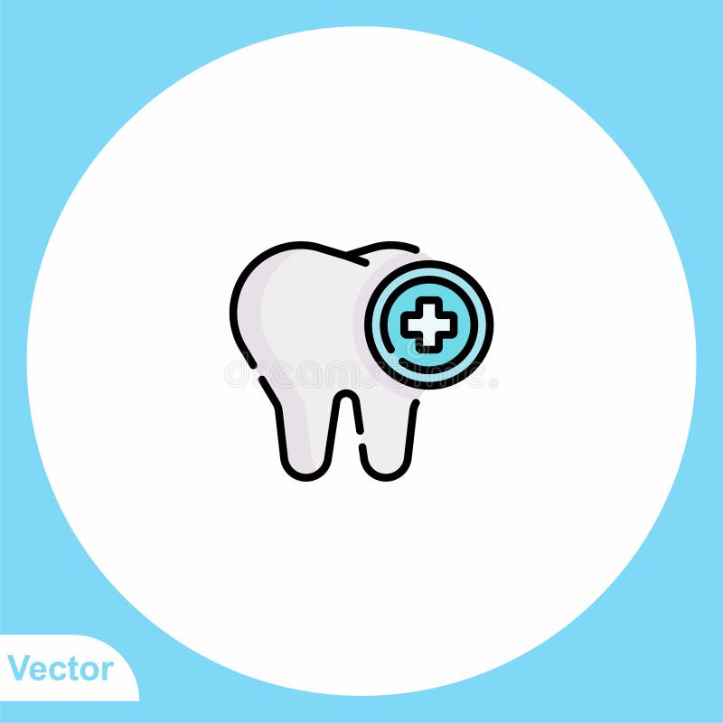 Tooth Flat Vector Icon Sign Symbol Stock Illustration - Illustration of ...