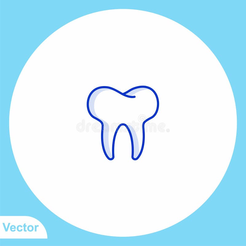 Tooth Flat Vector Icon Sign Symbol Stock Vector - Illustration of ...