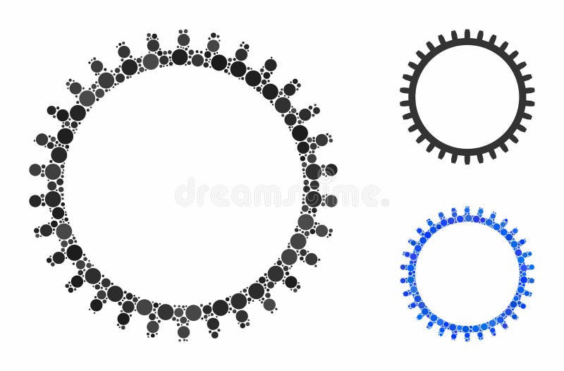 Tooth Gear Composition Icon of Circles Stock Vector - Illustration of ...