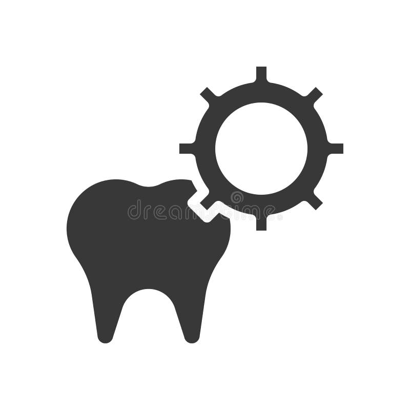 Tooth and Gear, Function of Tooth, Dental Related Solid Icon Stock ...