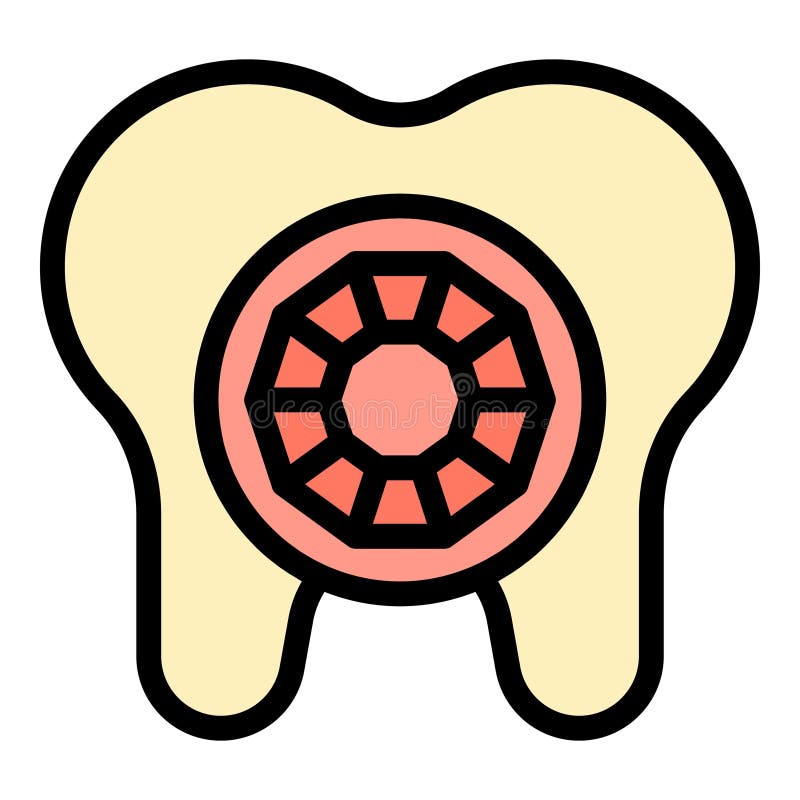 Tooth Gems Icon Vector Flat Stock Illustration - Illustration of magic ...